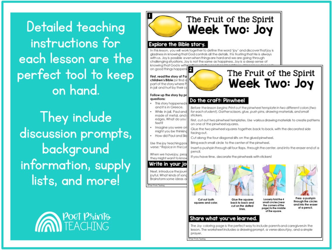 Fruit of the Spirit Bible Lesson for Kids, 9 Printable Bible Crafts and ...