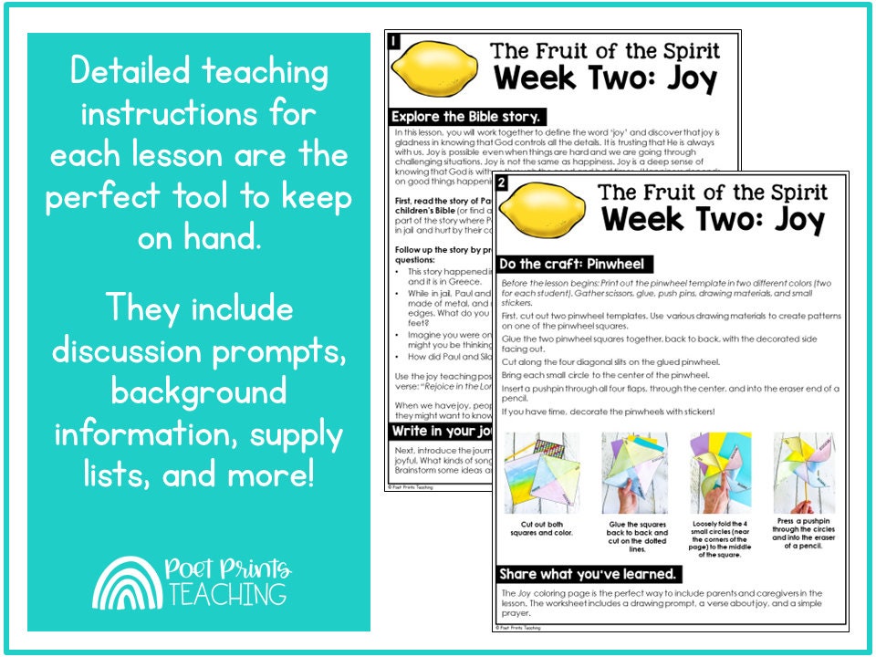 Fruit of the Spirit Bible Lesson for Kids, 9 Printable Bible Crafts and ...