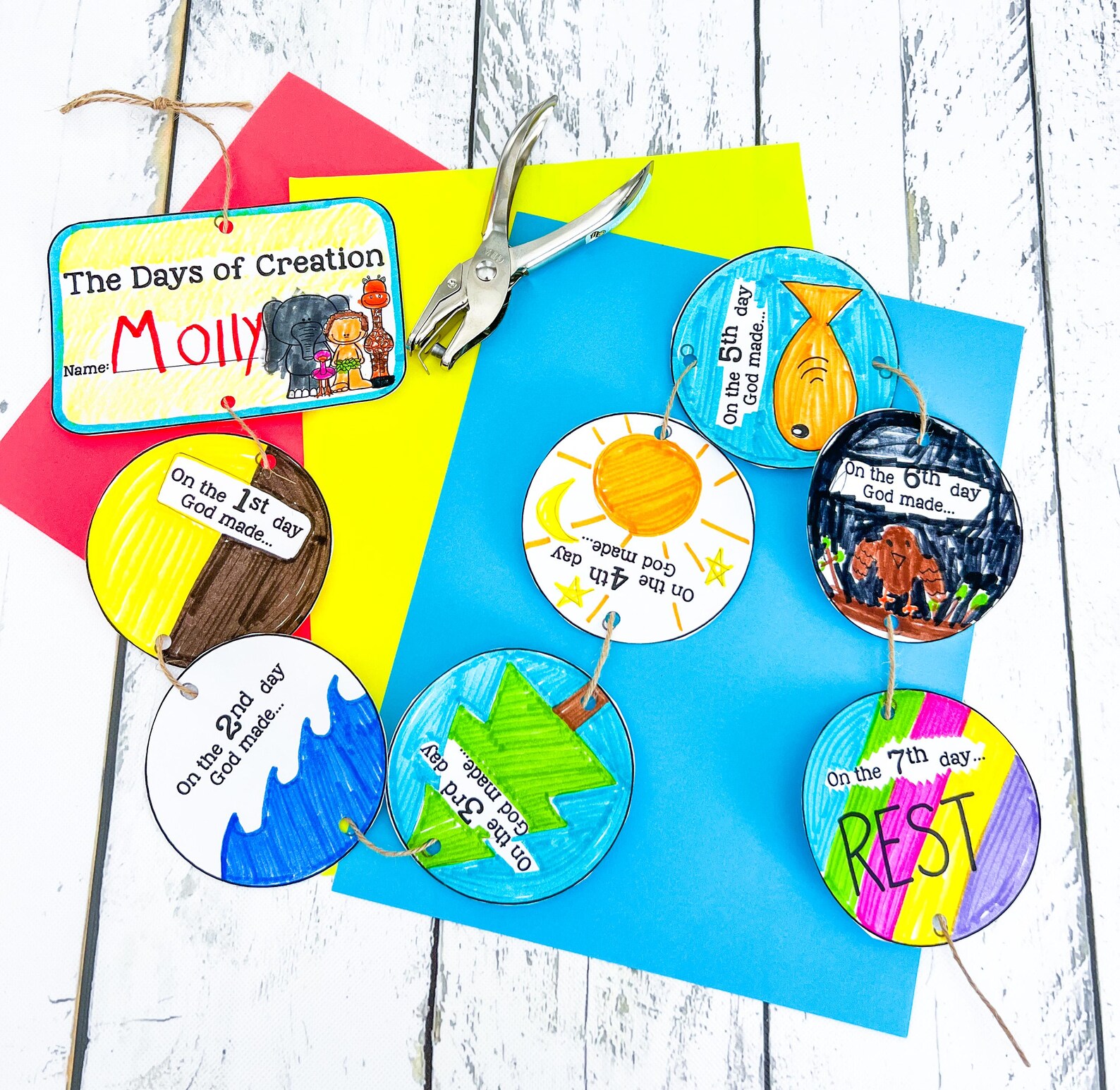 Days of Creation, Printable Bible Lesson for Bigger Kids in 1st, 2nd ...