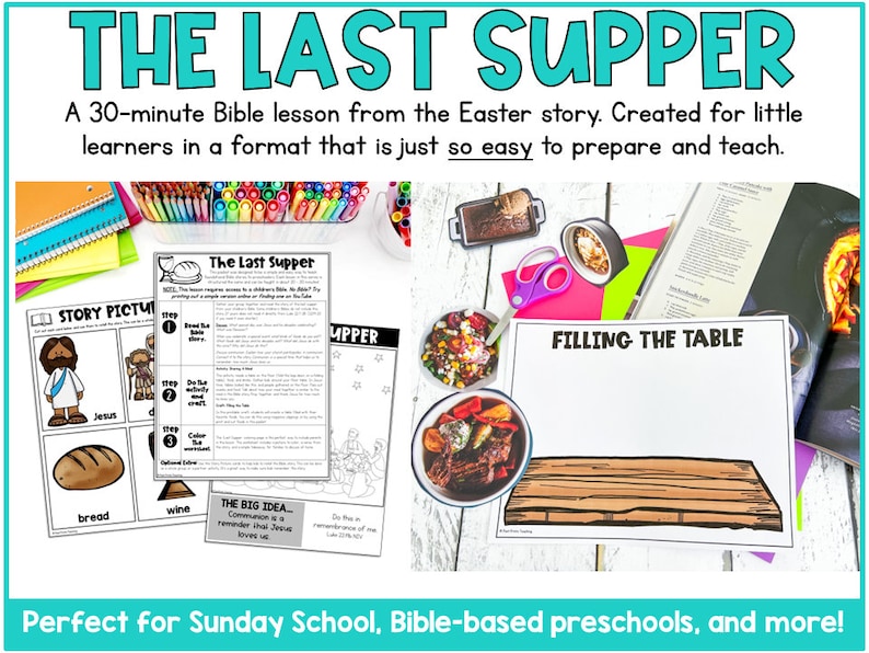 The Last Supper, Preschool Bible Lesson and Printable Craft for Easter ...