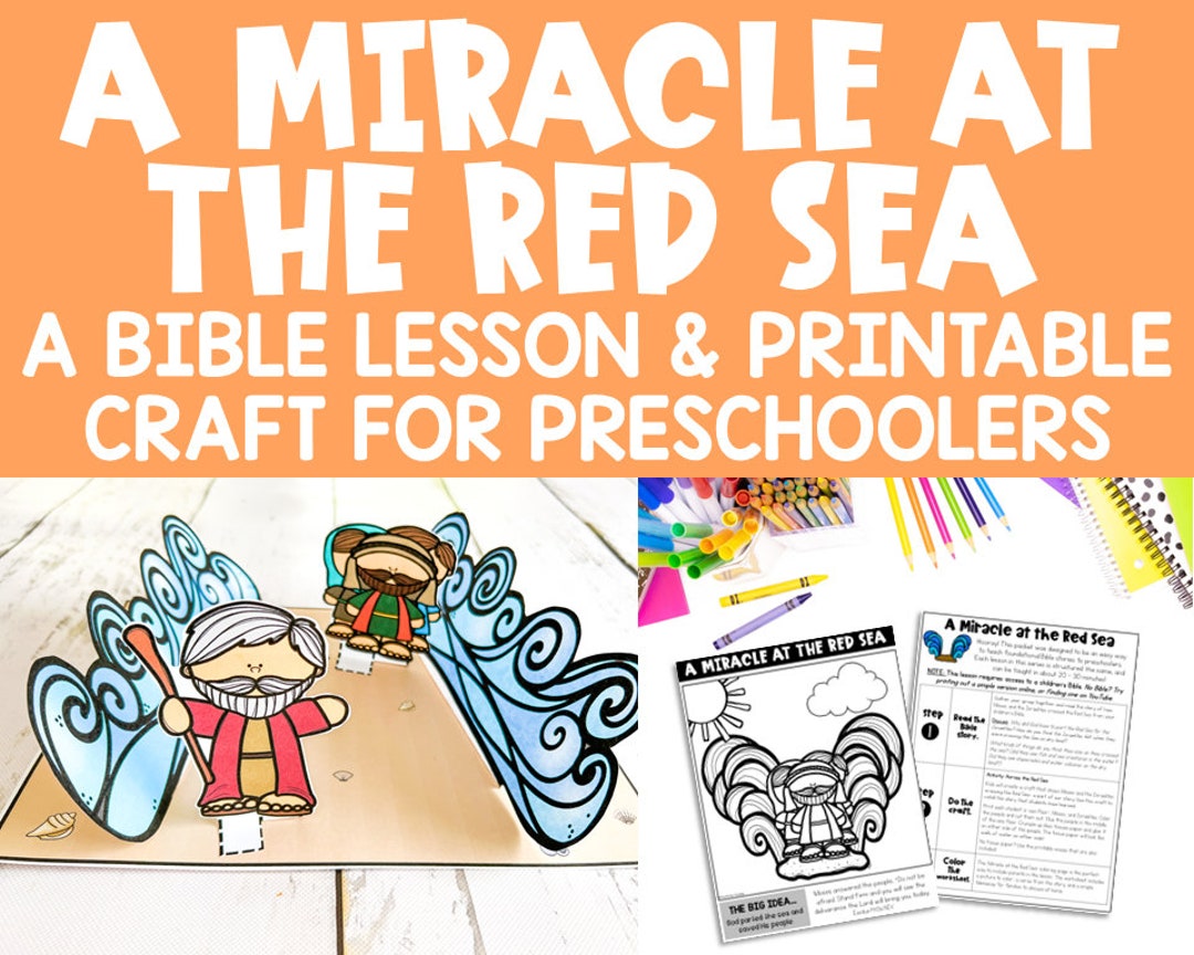 Parting the Red Sea Preschool Bible Lesson Printable - Etsy