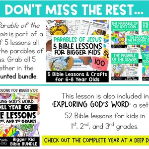 The Parable of the Lost Coin Bible Lesson, Printable Bible Story Craft ...