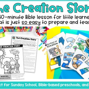Days of Creation Preschool Bible Craft and Lesson, Printable Bible ...