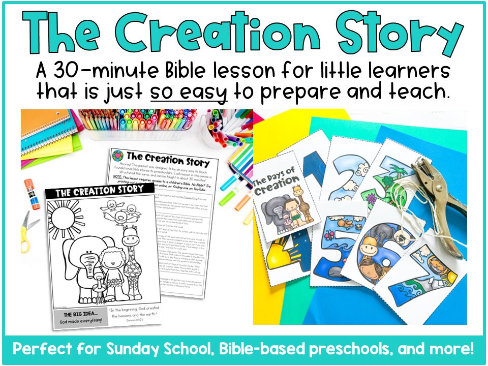 Days of Creation Preschool Bible Craft and Lesson, Printable Bible ...