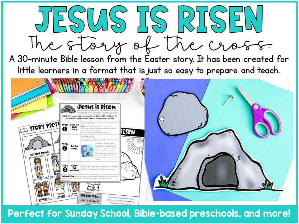 Jesus is Risen, Empty Tomb Easter Preschool Bible Lesson and Printable ...