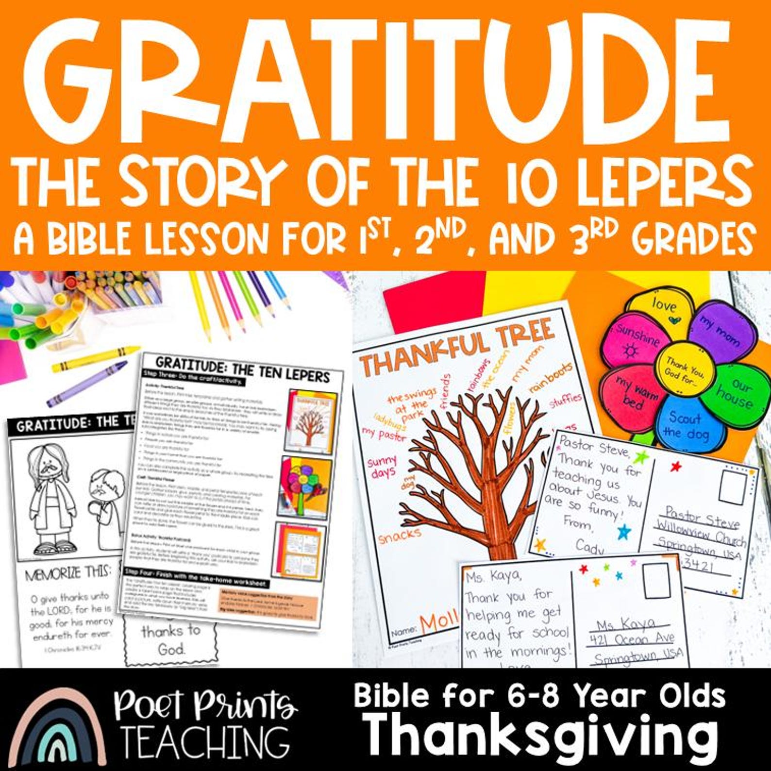 Thanksgiving Bible Lesson for Kids, Printable Bible Craft for Bigger ...