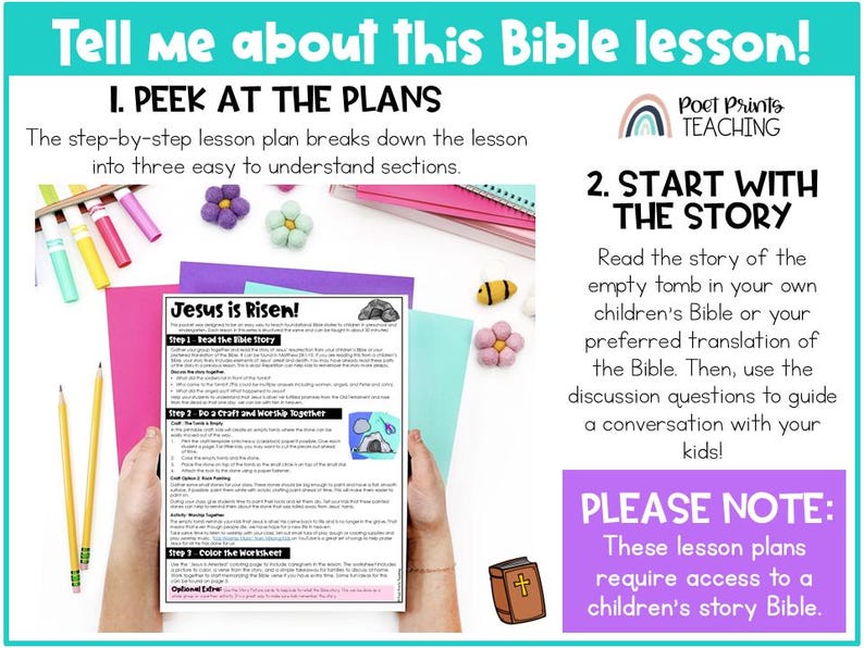 Jesus is Risen, Empty Tomb Easter Preschool Bible Lesson and Printable ...