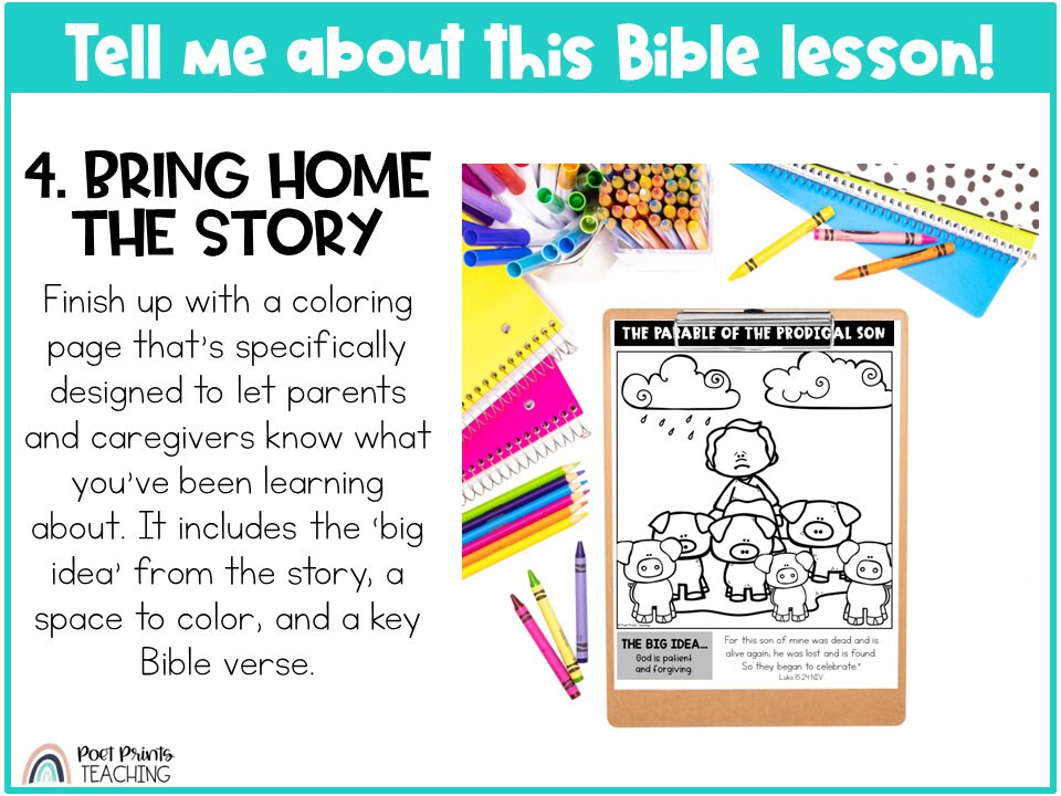 The Parable of the Prodigal Son Bible Craft and Lesson for Preschool ...