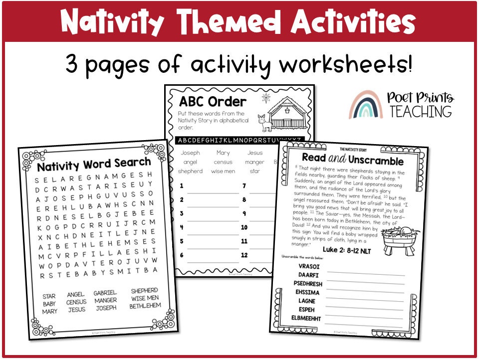 The Nativity Story Reading Passages and Craft, Sunday School Lesson ...