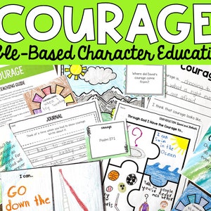Courage Bible Lessons for Kids, Printable Character Education Sunday ...