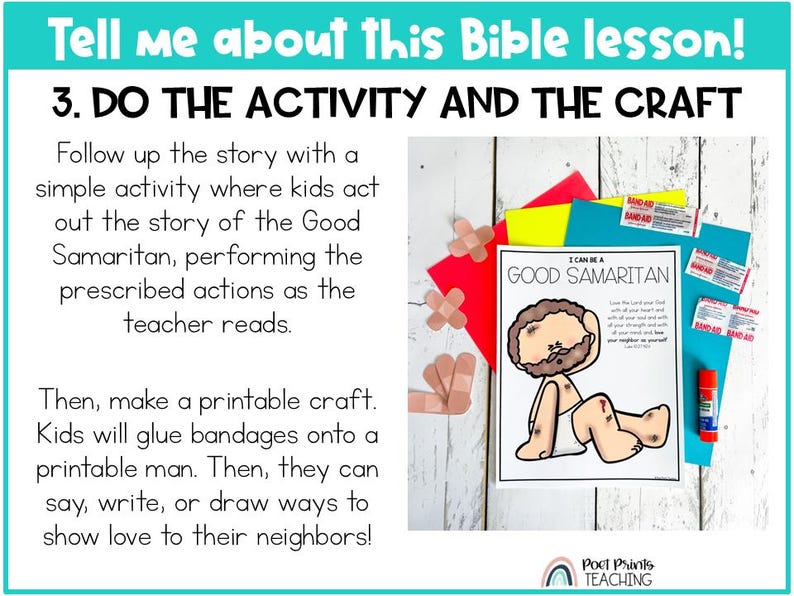 The Parable of the Good Samaritan Bible Lesson for Preschool (PDF ...