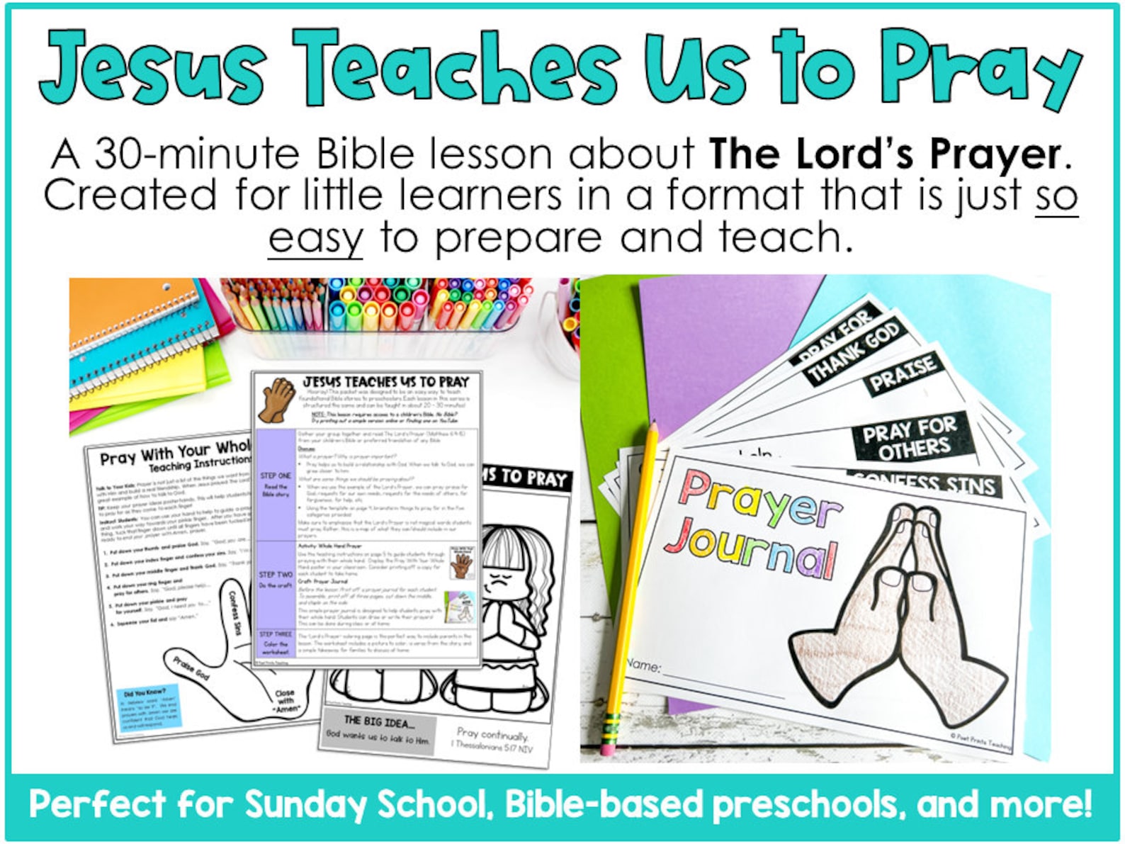 The Lord's Prayer, Jesus Teaches Us to Pray, Printable Bible Craft and ...