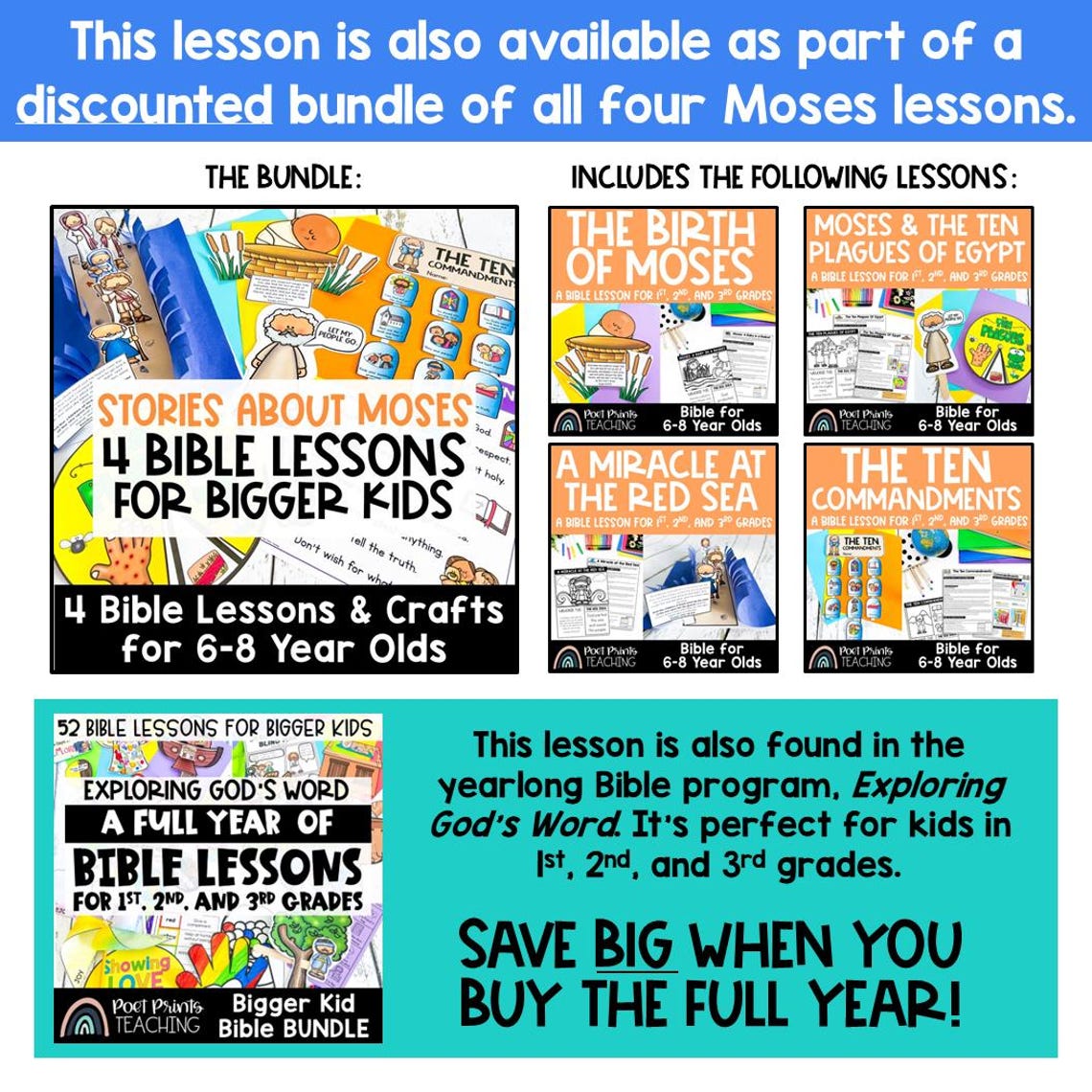 Moses Parts the Red Sea Bible Lesson for Kids, Printable Craft and ...