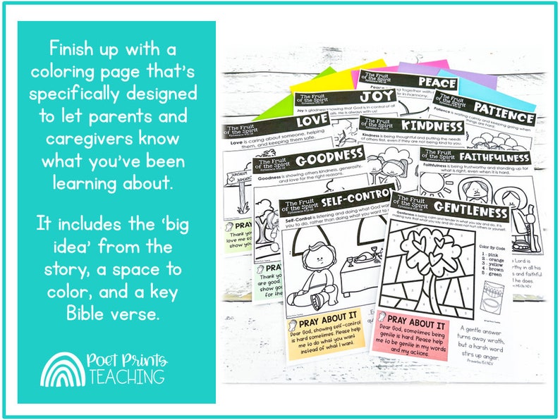 Fruit of the Spirit Bible Lesson for Kids, 9 Printable Bible Crafts and ...