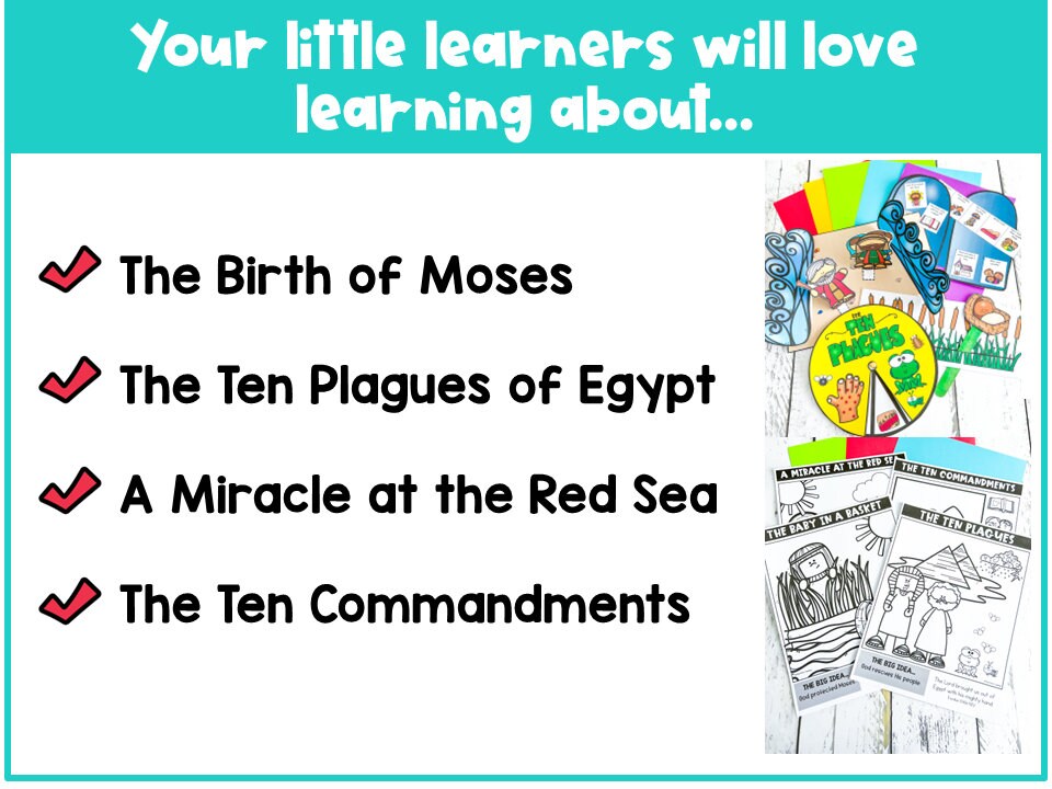 Moses Bible Lessons for Preschool and Kindergarten, Egypt, Red Sea, Ten ...