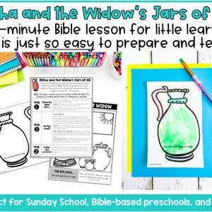 Elisha and the Widow Preschool Bible Lesson, Printable Activities for ...