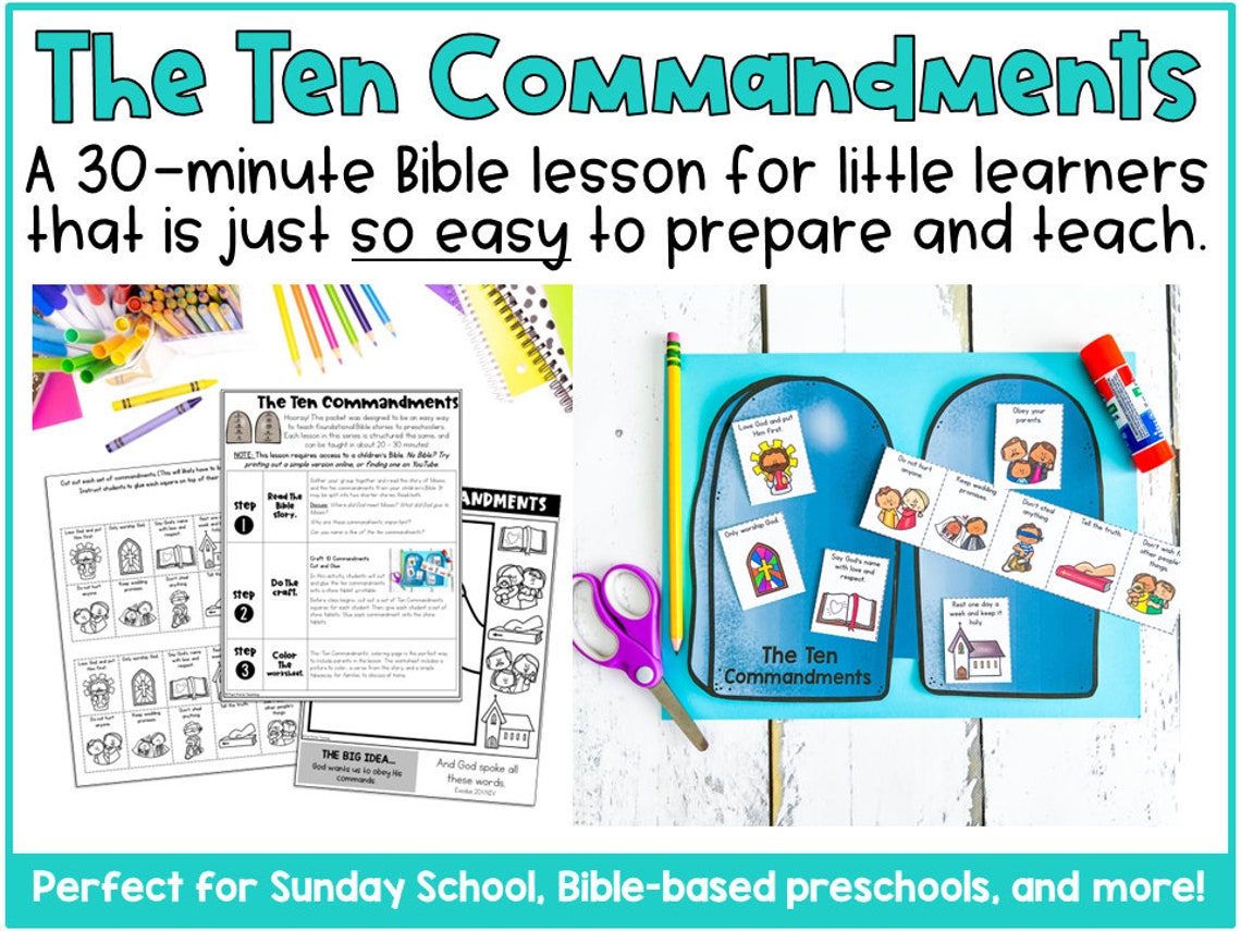 The Ten Commandments Preschool Bible Lesson, Printable Activities for ...