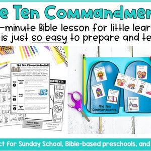 The Ten Commandments Preschool Bible Lesson, Printable Activities for ...
