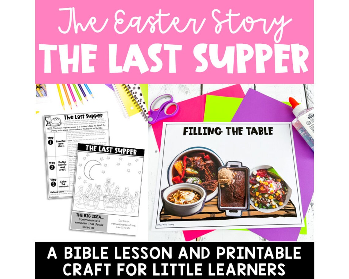 The Last Supper, Preschool Bible Lesson and Printable Craft for Easter ...
