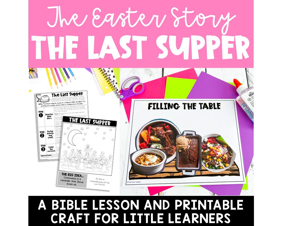 The Last Supper, Preschool Bible Lesson and Printable Craft for Easter ...