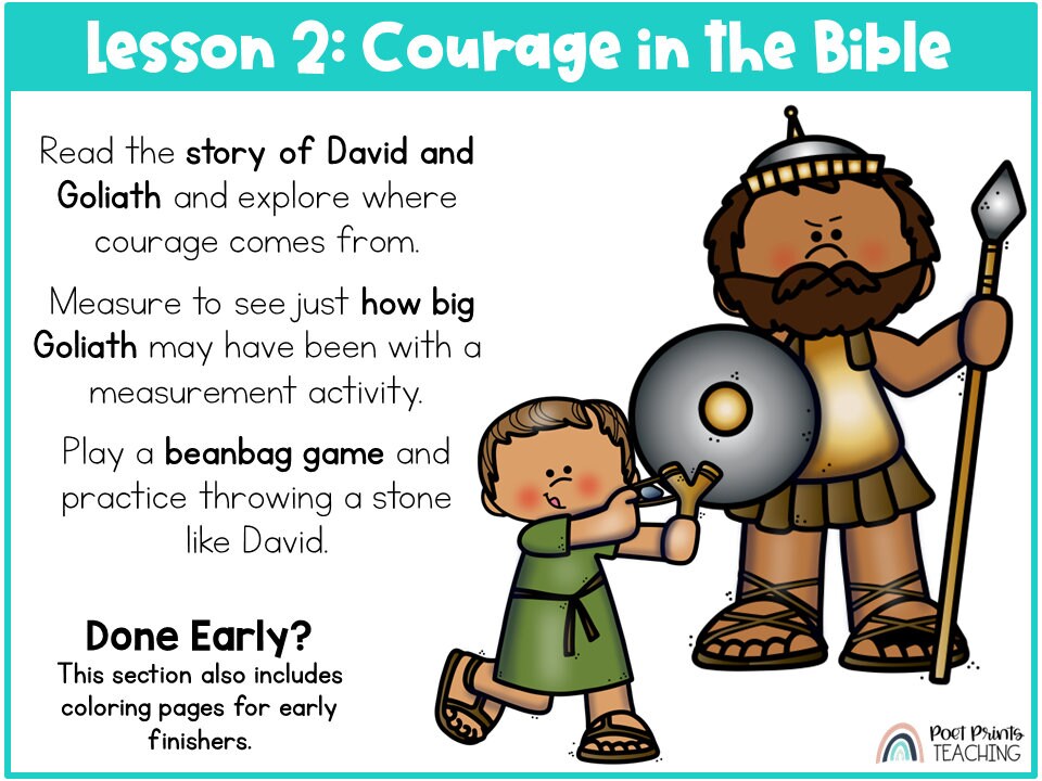 Courage Bible Lessons for Preschool and Kindergarten | Character ...