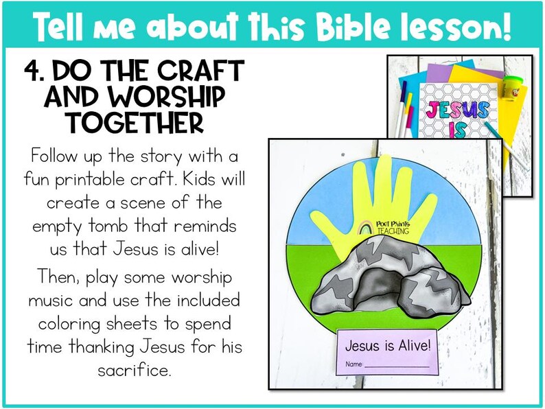 Jesus is Risen Easter Bible Lesson: Kids' Church Activity (PDF) - Etsy