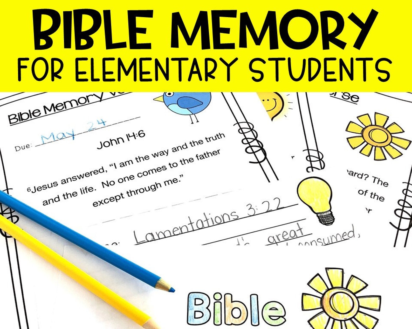 Bible Memory for Kids, NIV Scripture Memory for Sunday School or ...