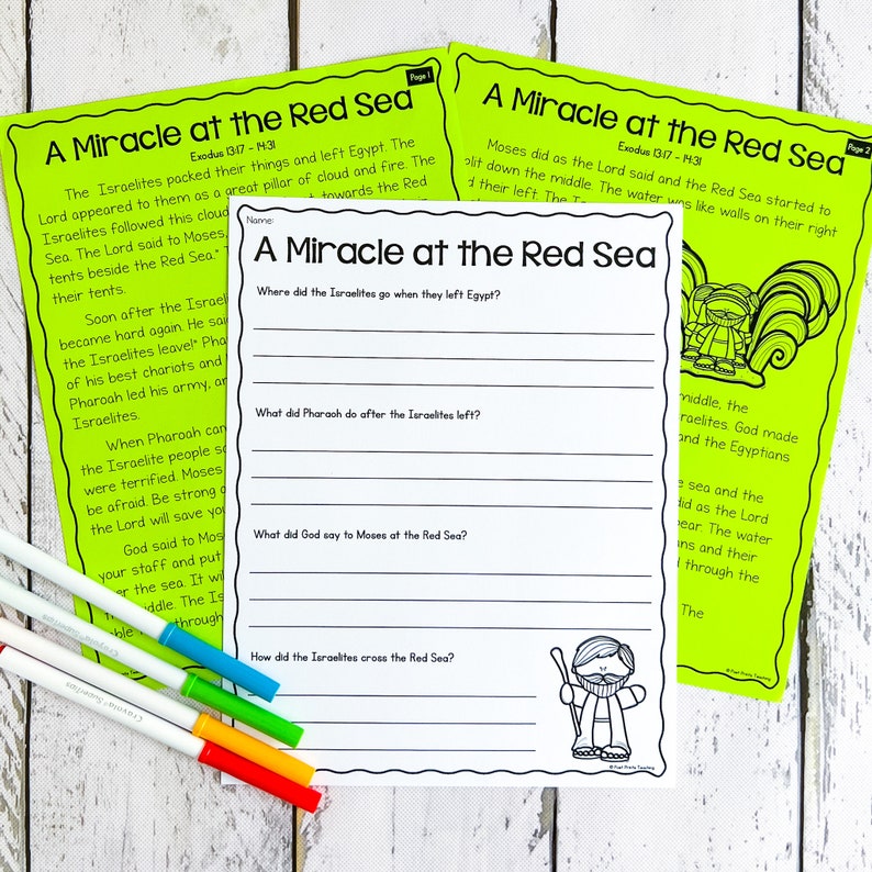 Moses Parts the Red Sea, Printable Bible Craft and Lesson for Kids ...