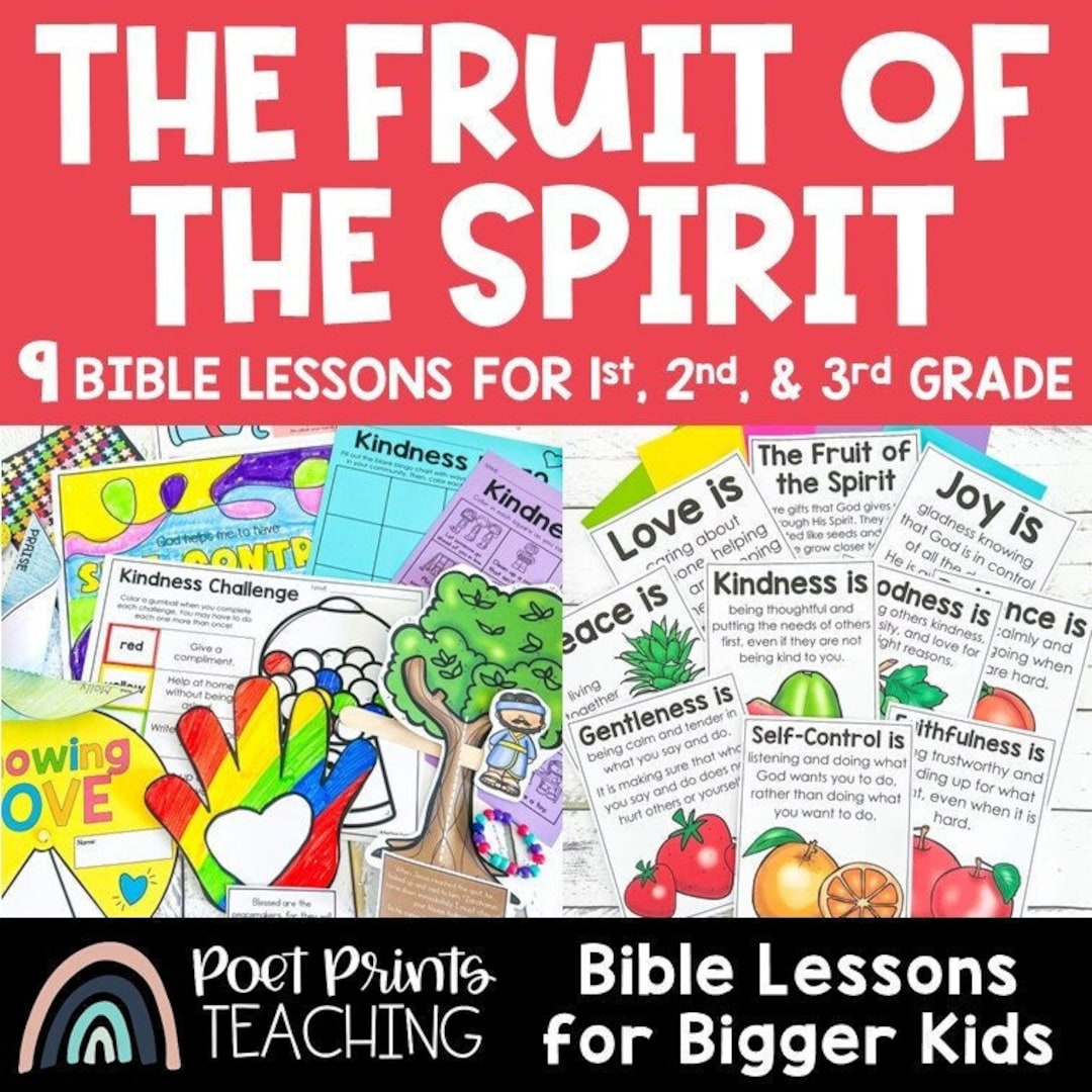 Fruit of the Spirit Bible Lesson for Kids, 9 Printable Bible Crafts and ...