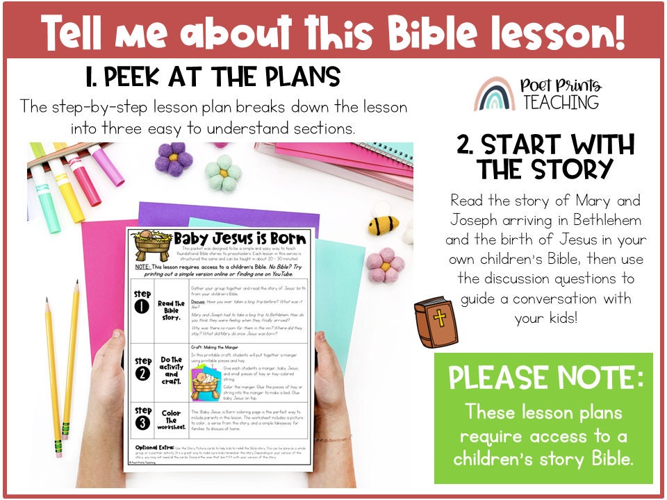 Baby Jesus is Born, Christmas Bible Lesson for Preschool, Printable ...