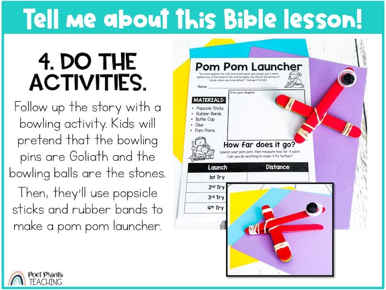 David and Goliath, Old Testament Bible Lesson, Printable Bible Story ...