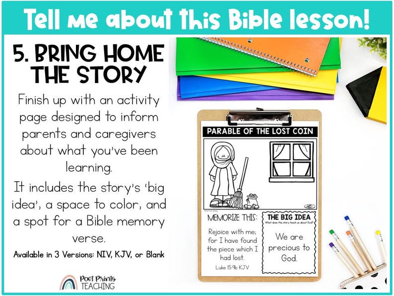 Parable of the Lost Coin Bible Lesson: Printable Craft & Activity ...