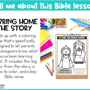 Esther Preschool Bible Lesson, Printable Activities for Prek Sunday ...