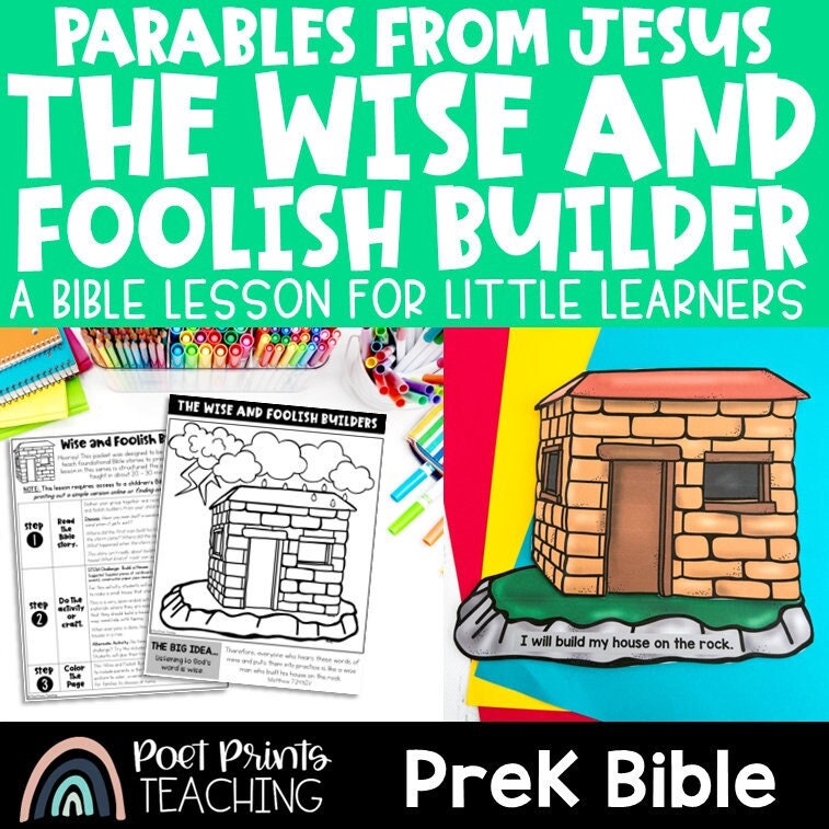 The Parable of the Wise and Foolish Builder Printable Bible Craft and ...