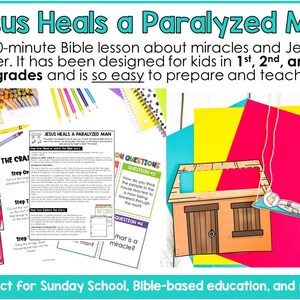 Jesus Heals a Paralyzed Man, Miracles in the New Testament, Printable ...