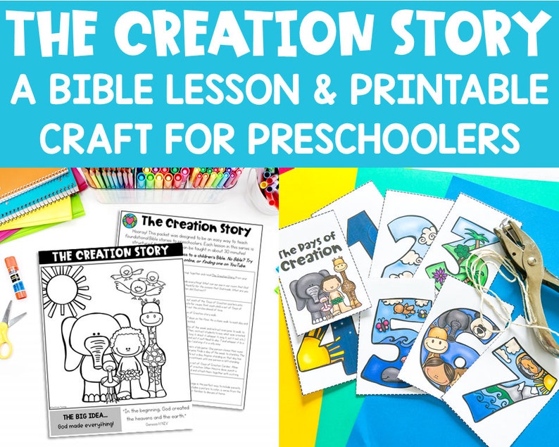 Days of Creation Preschool Bible Craft and Lesson, Printable Bible ...