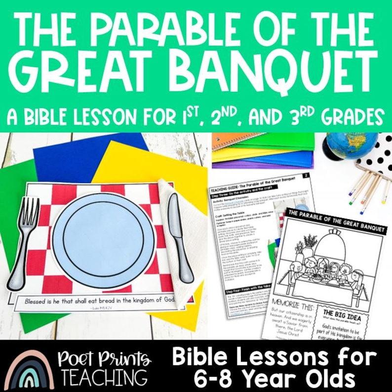 The Parable of the Great Banquet (printable PDF) Bible Lesson and Craft ...