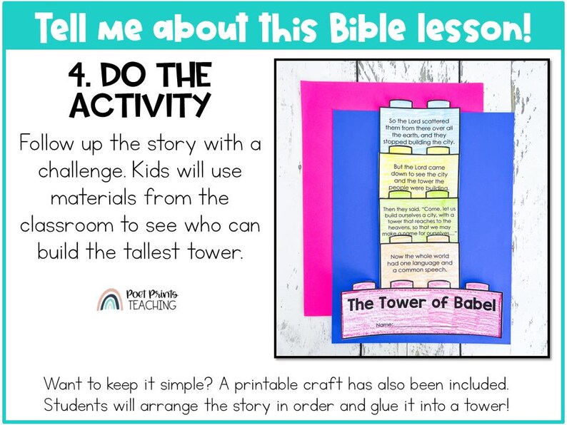 The Tower of Babel Printable Bible Lesson for Bigger Kids in 1st, 2nd ...