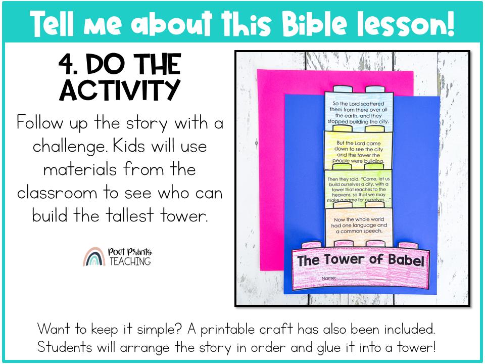 The Tower of Babel Printable Bible Lesson for Bigger Kids in 1st, 2nd ...