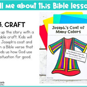 Preschool Bible Craft, Joseph's Colorful Coat, Printable Bible Lesson ...