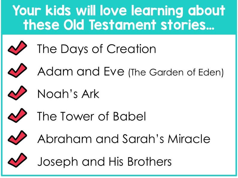 Old Testament Bible Story Lessons for Kids in 1st 2nd and 3rd Grade ...