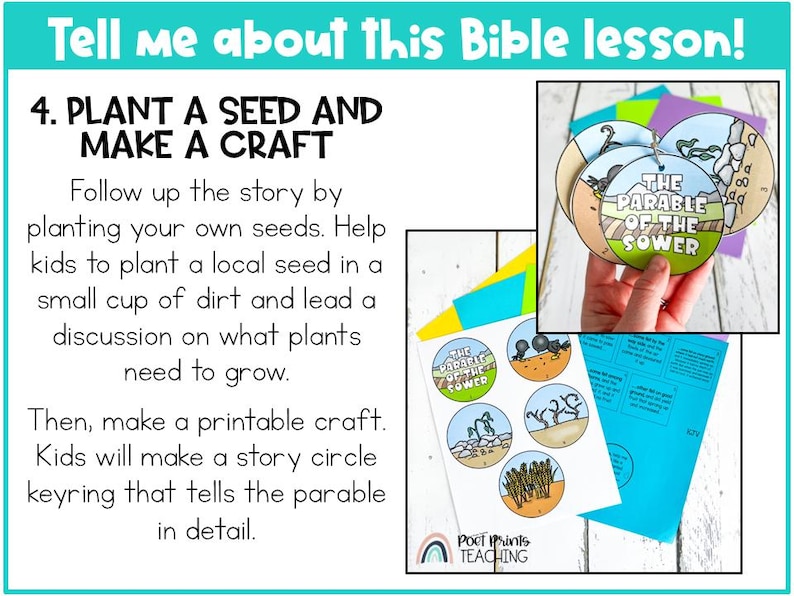 The Parable of the Sower Bible Lesson, Printable Bible Story Craft and ...