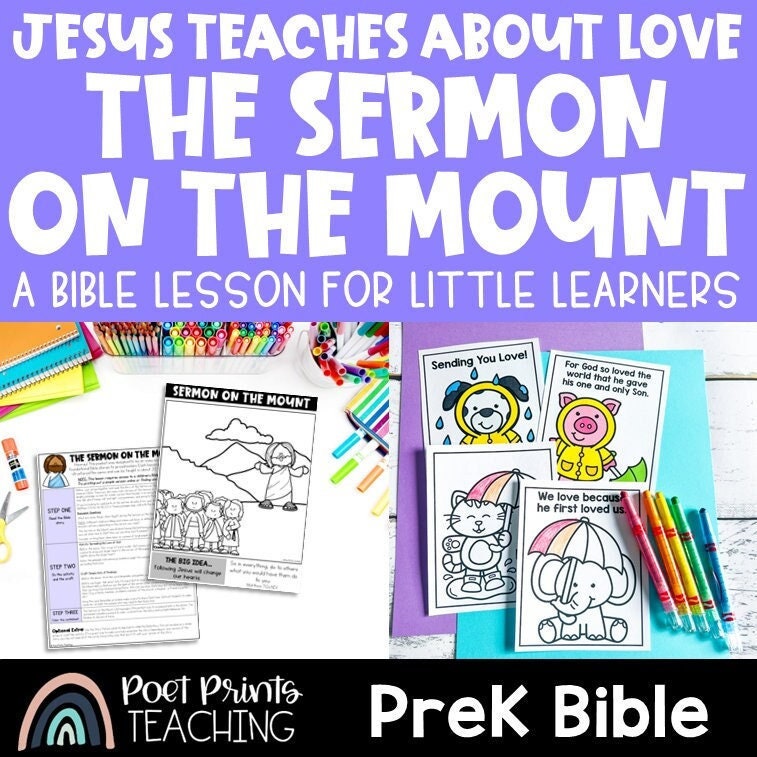Sermon on the Mount, Jesus Teaches About Love, Printable Bible Craft ...