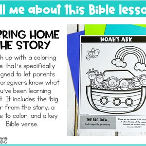 Noah's Ark Preschool Bible Lesson, Printable Craft for Prek Sunday ...