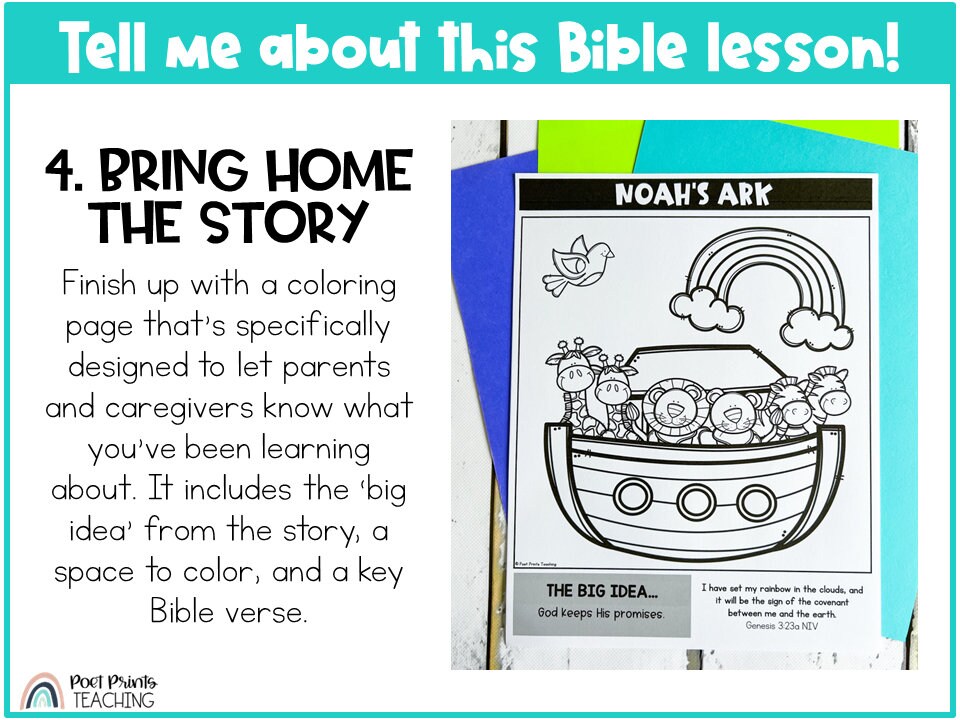 Noah's Ark Preschool Bible Lesson, Printable Craft for Prek Sunday ...