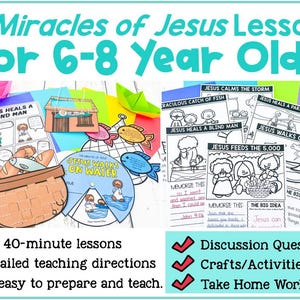 The Miracles of Jesus, Bible Lessons for Kids, 1st, 2nd, 3rd Grades ...