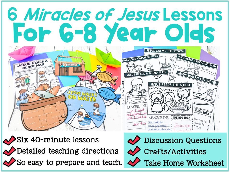The Miracles of Jesus, Bible Lessons for Kids, 1st, 2nd, 3rd Grades ...