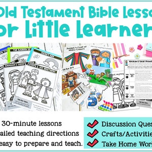 Old Testament Bible Stories, 6 Printable Bible Lessons for Preschool ...
