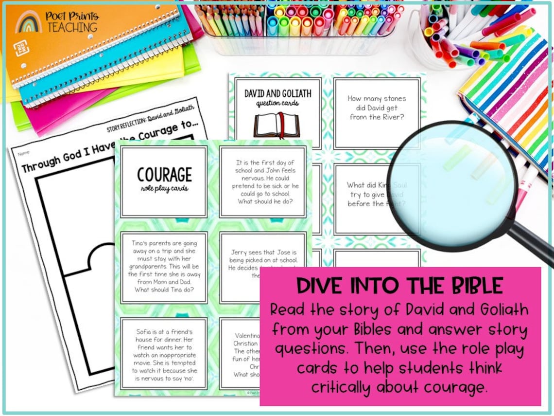 Courage Bible Lessons for Kids, Printable Character Education Sunday ...