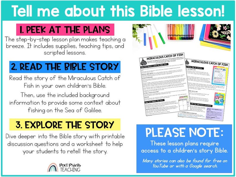 Miracles of Jesus, Disciples Catch Fish, Printable Bible Craft and ...